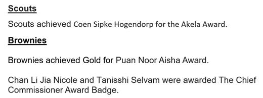 CCA Achievement 2023